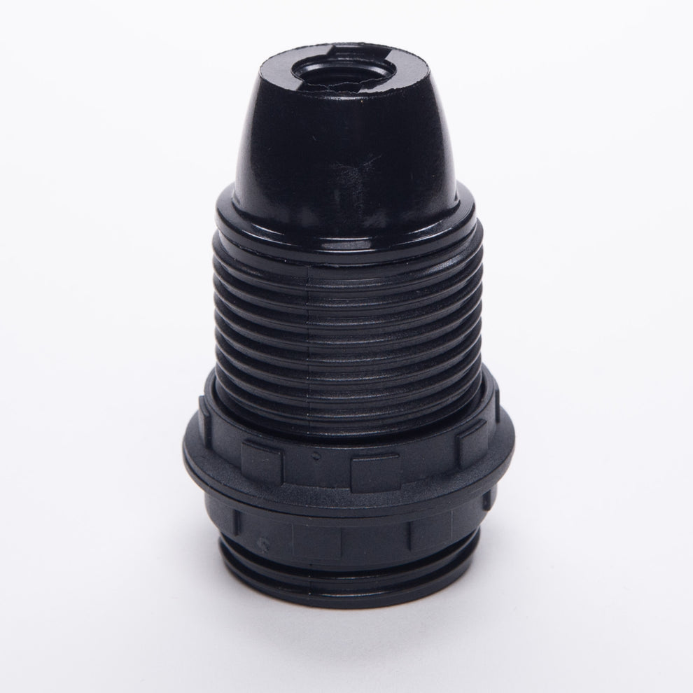 E14 Black Plastic Lampholder M10 Threaded - Lightspares